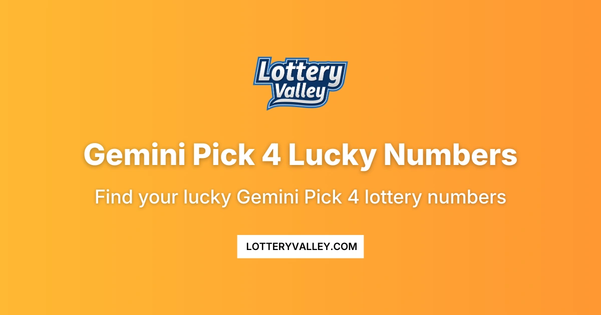 Gemini Lucky Pick 4 Numbers for Today | Lottery Valley